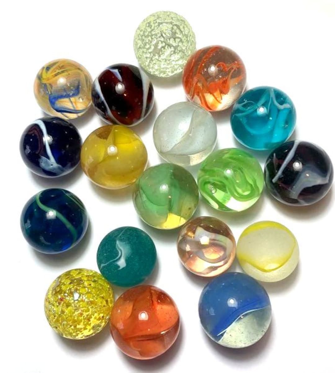 22 - 25mm Glass Marble Mix for Stained Glass Fencing DIY Project ...