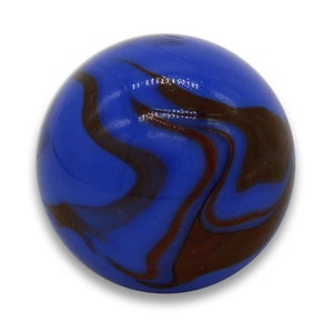35mm Volcano 1.4" Boulder Glass Marble Opaque Blue With Orange Red ...