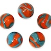 22mm iridescent Lustered Blue Glass Marbles 7/8 Shooters Pack of 5 ...