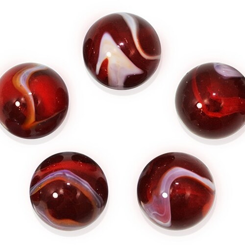 25mm Firefighter Shooters Pack of 5 Red & White Glass Marble | Etsy