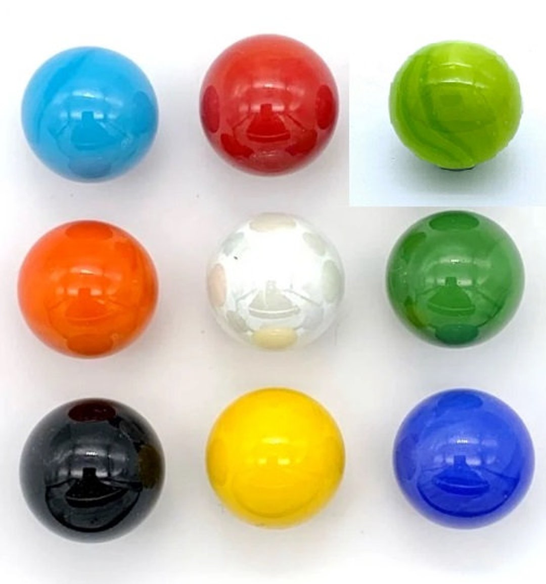 16mm Choose From 9 Colors of Opal Glass Player Marbles Packs of 5 ...