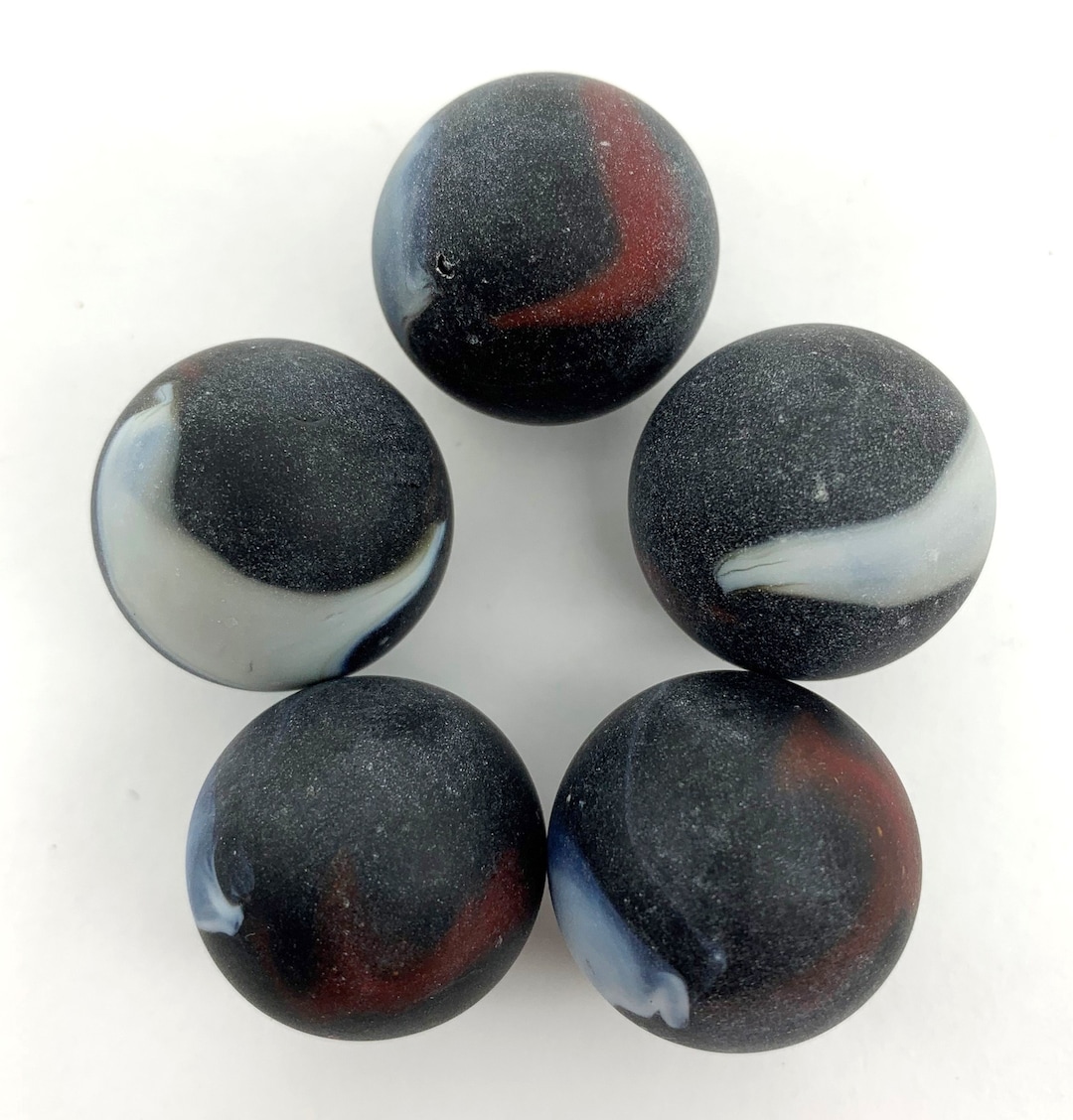 25mm Pirate Glass Shooter Mega Marbles (1") Single or Pack of 5 Black W ...