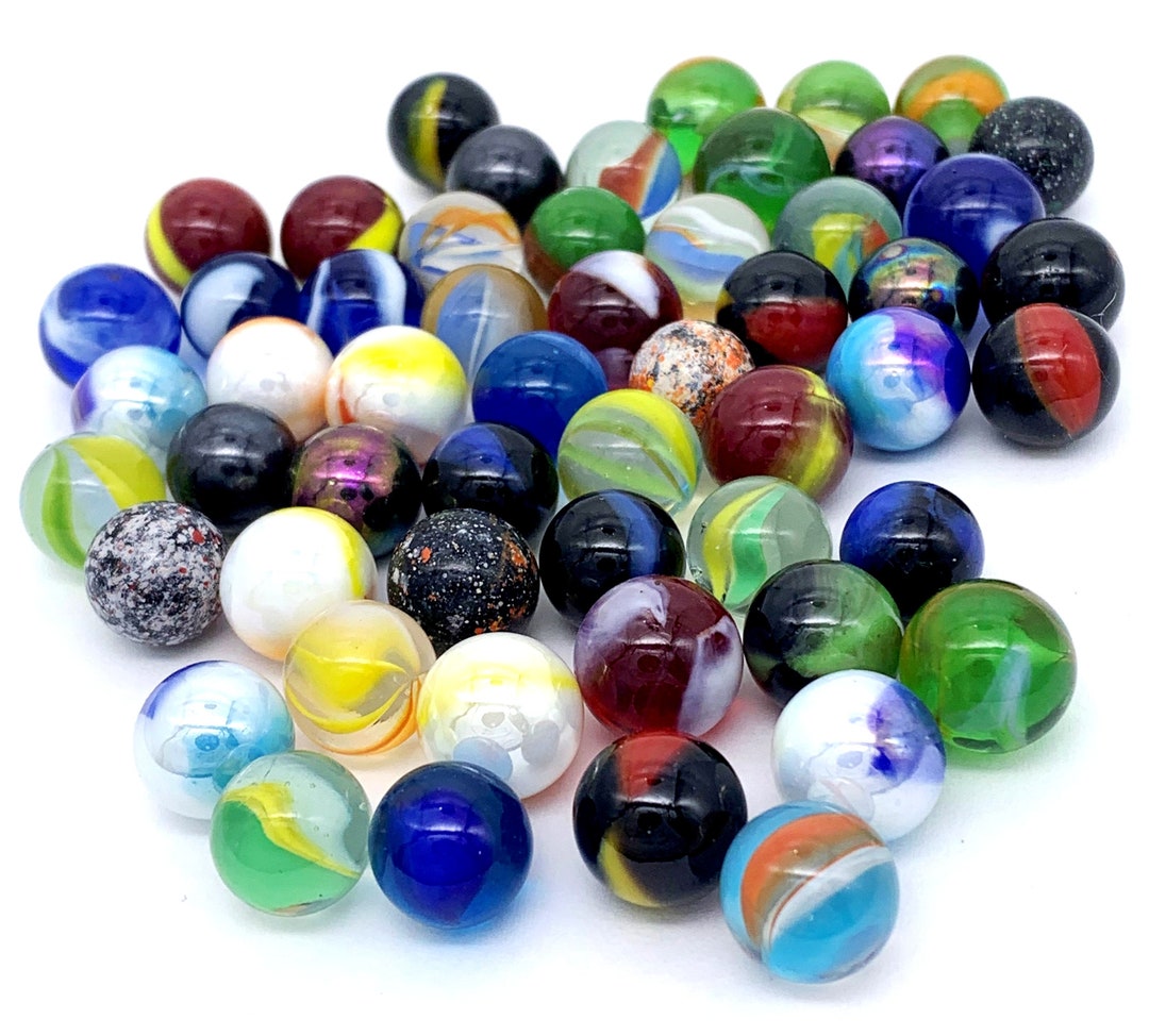 12mm (approximately) Pk 50 Assorted Early Edition Peewee Glass Mini ...