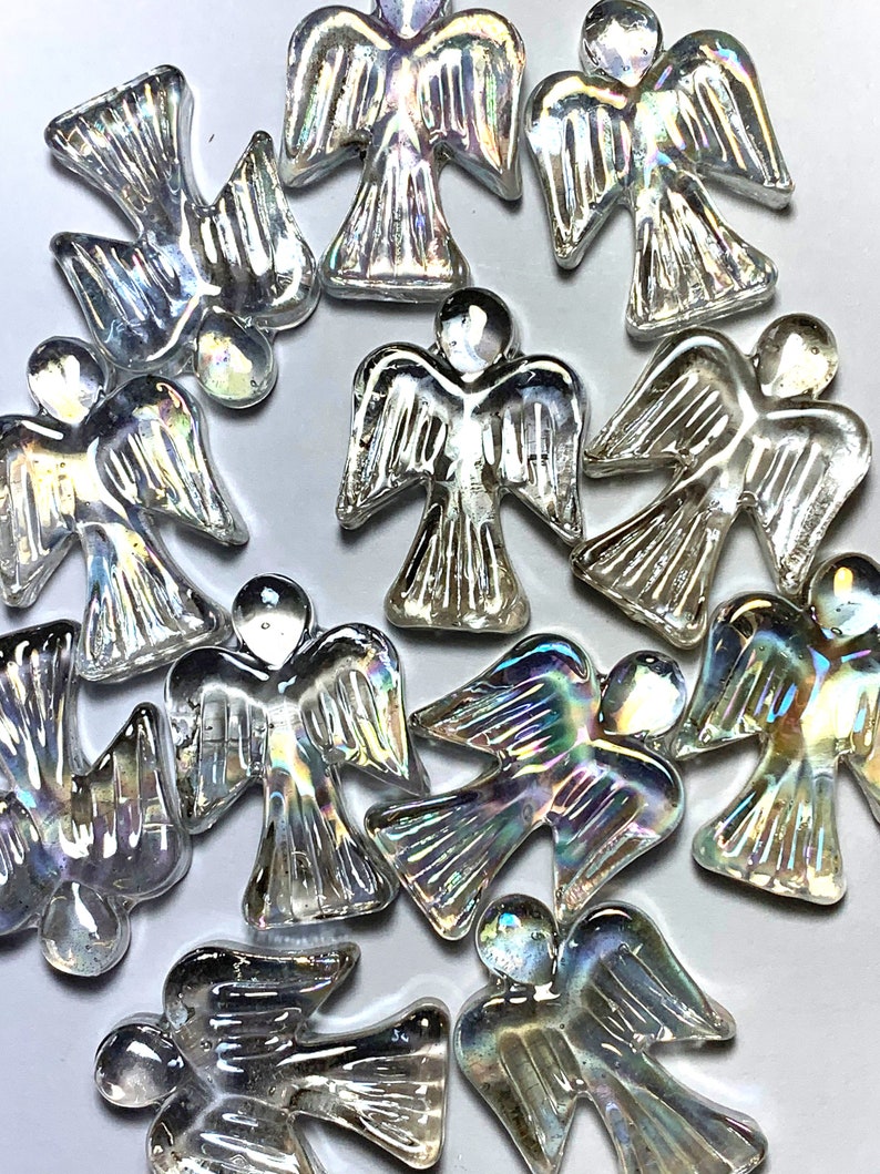 Mini clear Angel Glass Figurines Pk 5 or 16 - Etsy