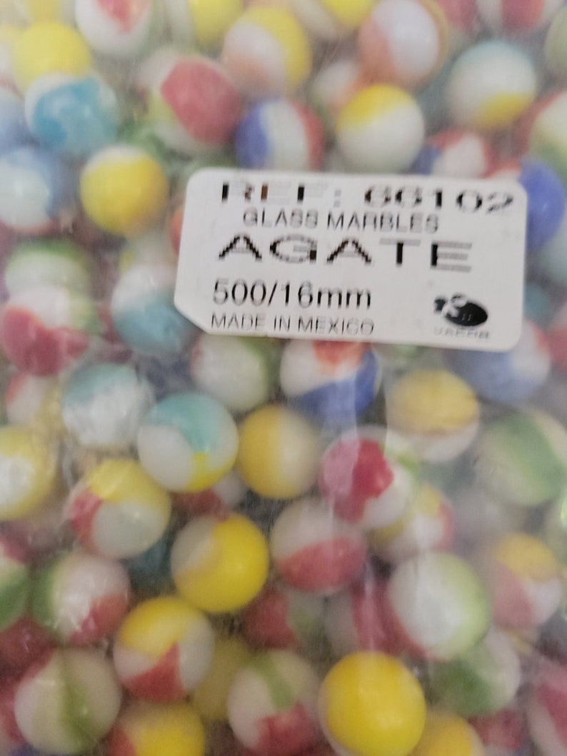 Bag of 500 Classic Agates Vintage Glass Mega Marbles by Vacor - Etsy