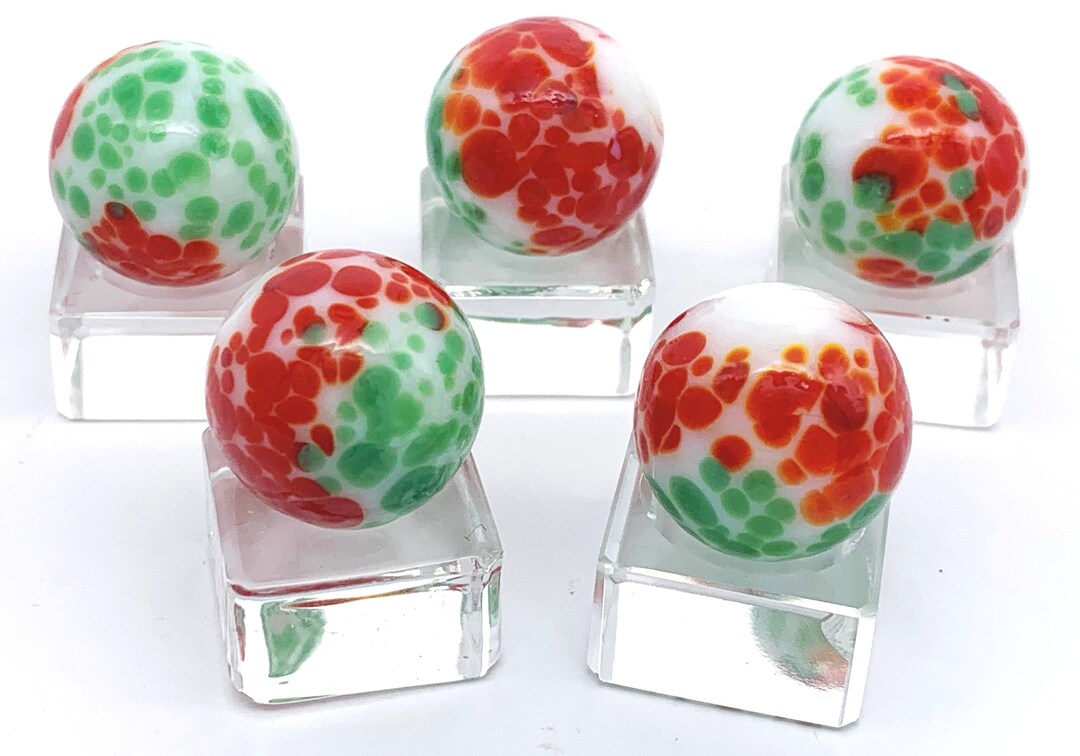 22mm Christmas Half & Half Shooter Glass Marbles Single or Pack of 5 (7 ...