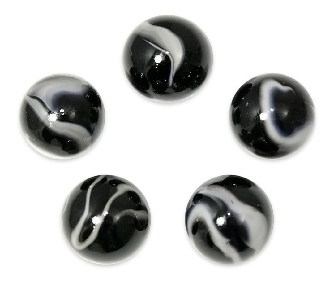 16mm Orca Glass Player Marbles 5/8th Pack of 5 Black - Etsy