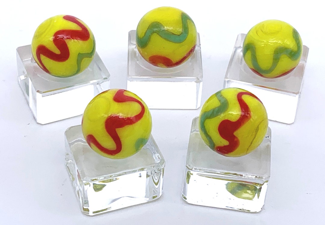 16mm Mexican Hat Glass Player Marbles Choice of Single or Pack of 5 (5/ ...