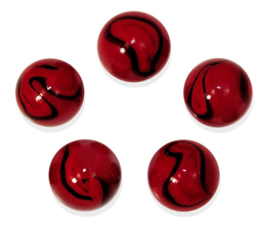 25mm ladybug 1 Inch Glass Marble Shooters Early Pre 2010 Pack of 5 Red ...