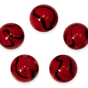 22mm Ladybug Glass Marble Shooters (7/8") - Pack of 5 Red W Black ...