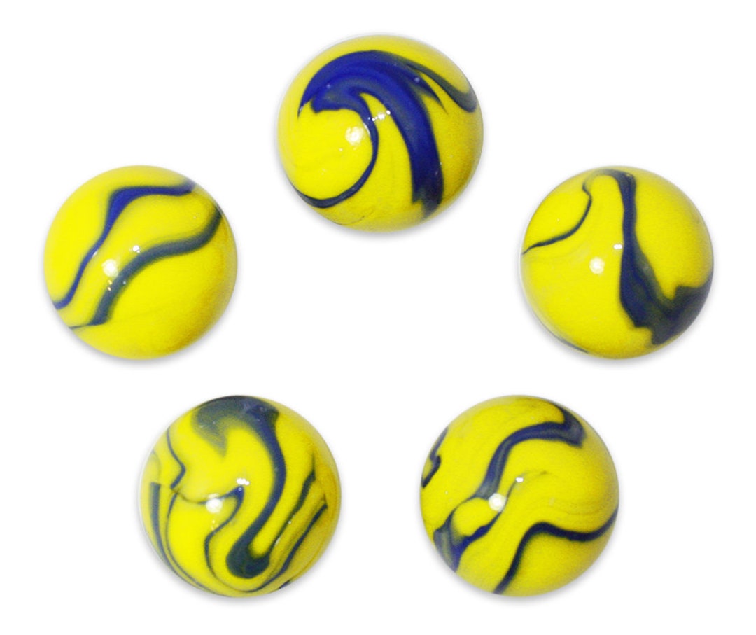 25mm "blue Tang" (1") Glass Marble Shooters - Pack of 5 W/stands Opaque ...