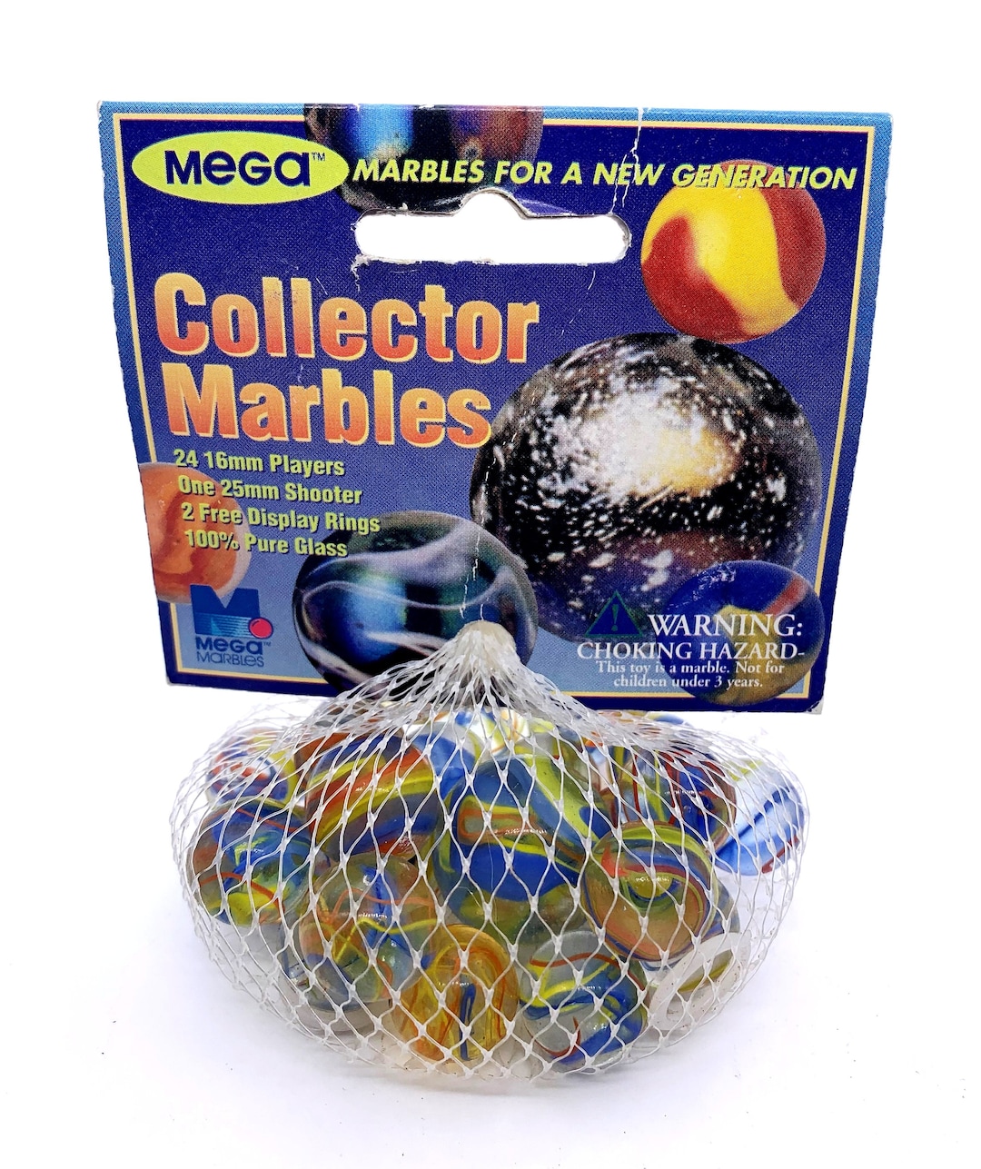 Fiesta Collector Series Net Bag Mega Marbles by Vacor Blue Header Label ...