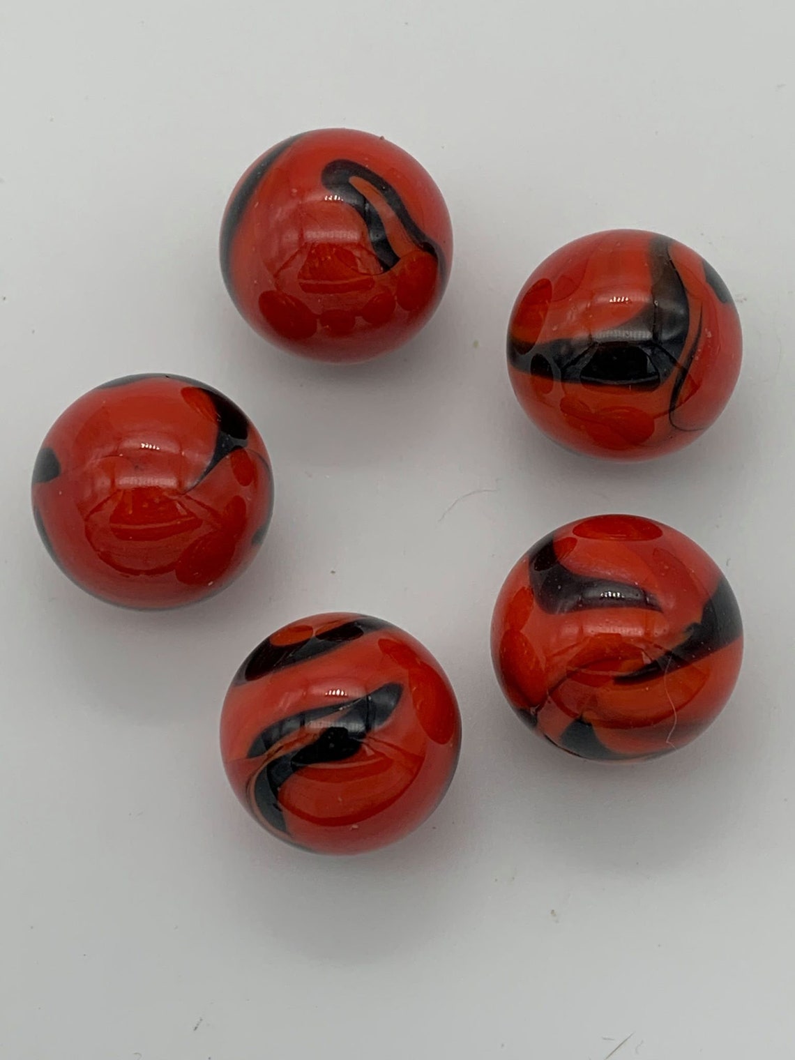 22mm Ladybug Glass Marble Shooters 7/8 Pack of 5 | Etsy