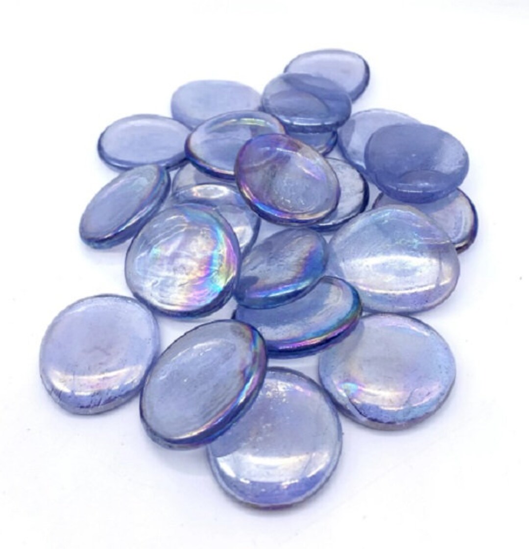 24 Net Bags Diamond Crystal Lilac Round Flat Iridescent Glass Gems ...