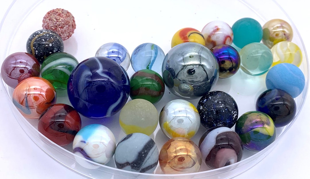 28 Mega Marble Players / Shooters W Pouch Exact Ones as Pictured Vacor ...