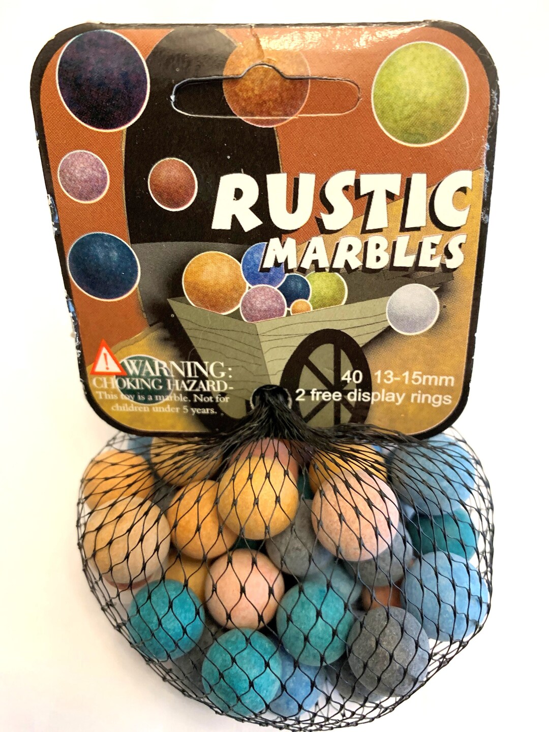 Net Bag 40 "rustic" Mega Marbles Players (13 - 15mm) Clay - Red Orange ...