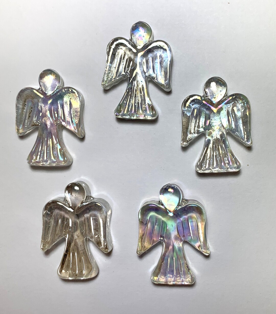 Mini "clear Angel" Glass Figurines Pk 5 or 16 Miniature Festive Shapes ...