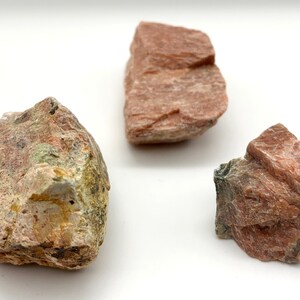 Microcline Pink Feldspar Igneous Rock - 3 Unpolished Mineral Specimens ...