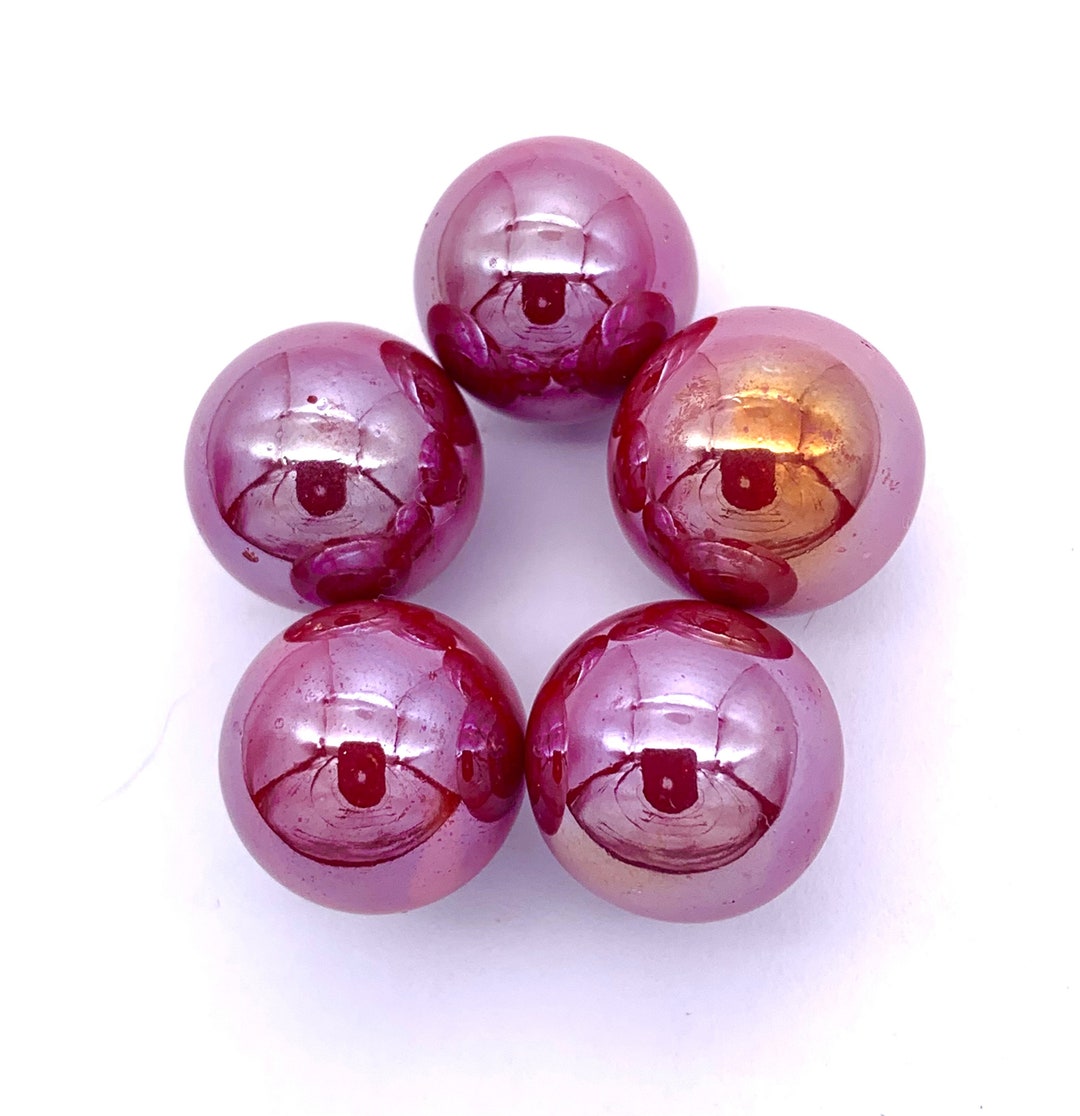 New for 2023! Iridescent Red Opal 16mm Glass Player Marbles 5/8" Pk 5 ...