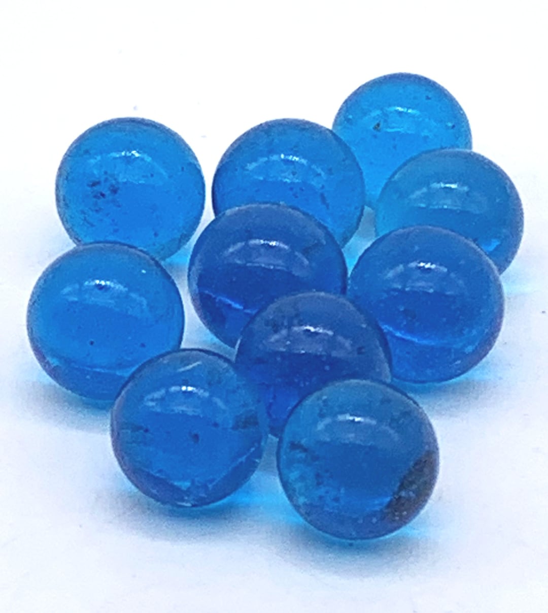 11mm "aqua Blue" Pk 10 Small Glass Mini Mega Marbles (7/16 Inch ...