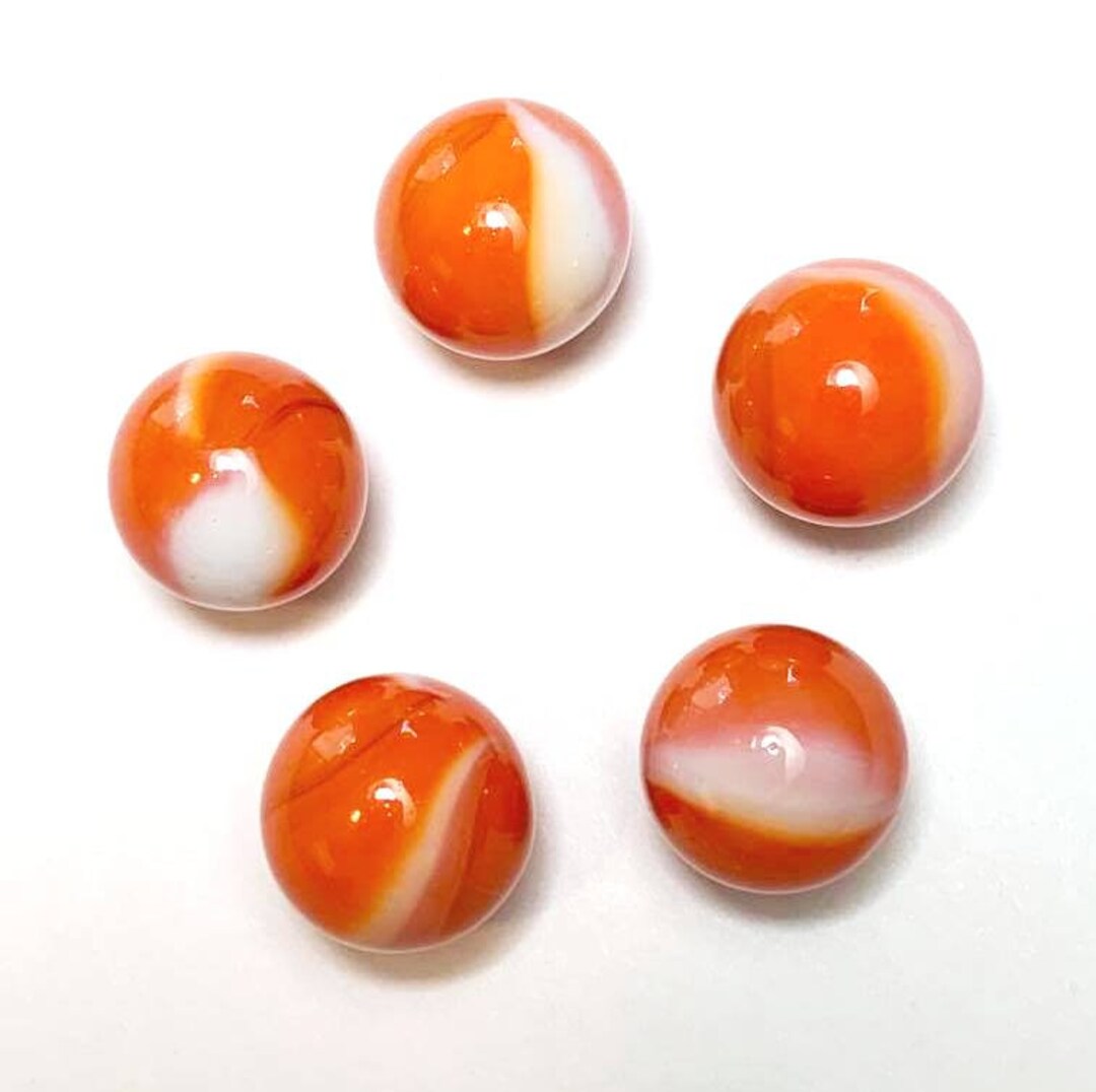 25mm Orange Cream Aka Koi Fish (1") Marble Shooters - Pack of 5 Orange ...