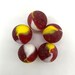 16mm Pack of 5 Bozo Glass Marble Players 5/8th Inch Opaque White W Red ...