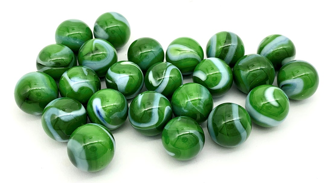NEW for 2023! Pk of 25 Green Python 16mm 5/8" Glass Mega Marbles ...