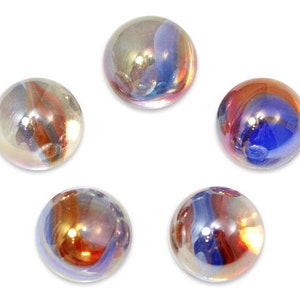 16mm "funfair" Bulk Pack of 50 or 100 Player Glass Marbles 5/8th ...