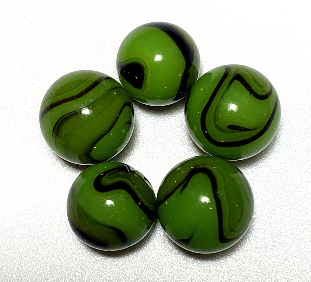 25mm "grasshopper" 1 Inch Marble Shooters - Pack of 5 W/stands Opaque ...