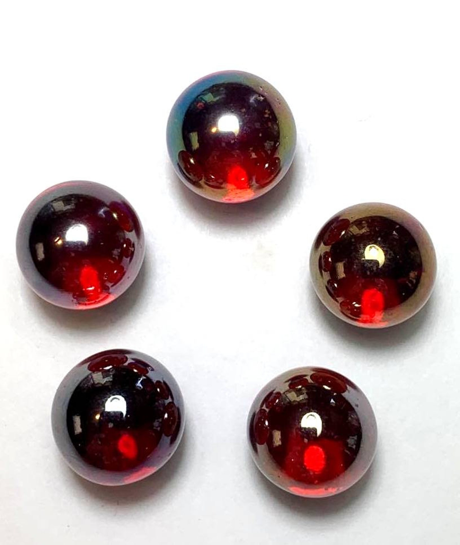 14mm Lustered Ruby Player Marbles .55 Inch Your Choice: Pack - Etsy