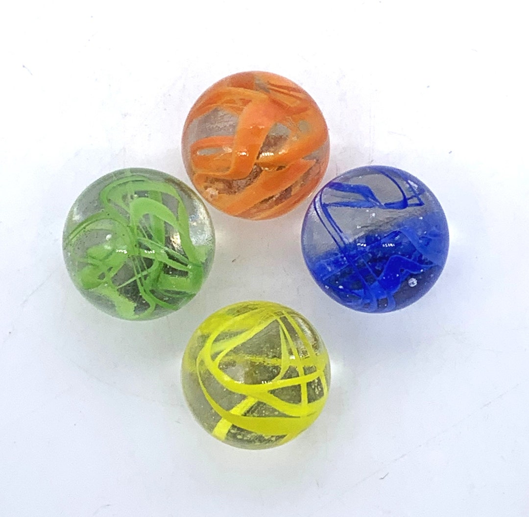 22mm "streamers" Glass Mega Marbles Shooter Cobbles by Vacor Pk 4 ...