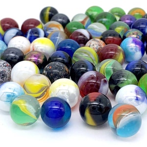 12mm (approximately) Pk 50 Assorted Early Edition Peewee Glass Mini ...