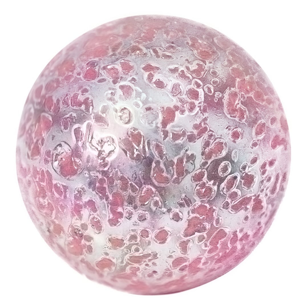 Massive 42mm Princess 1.65" Glass Marble Transparent Clear Glass W Pink ...