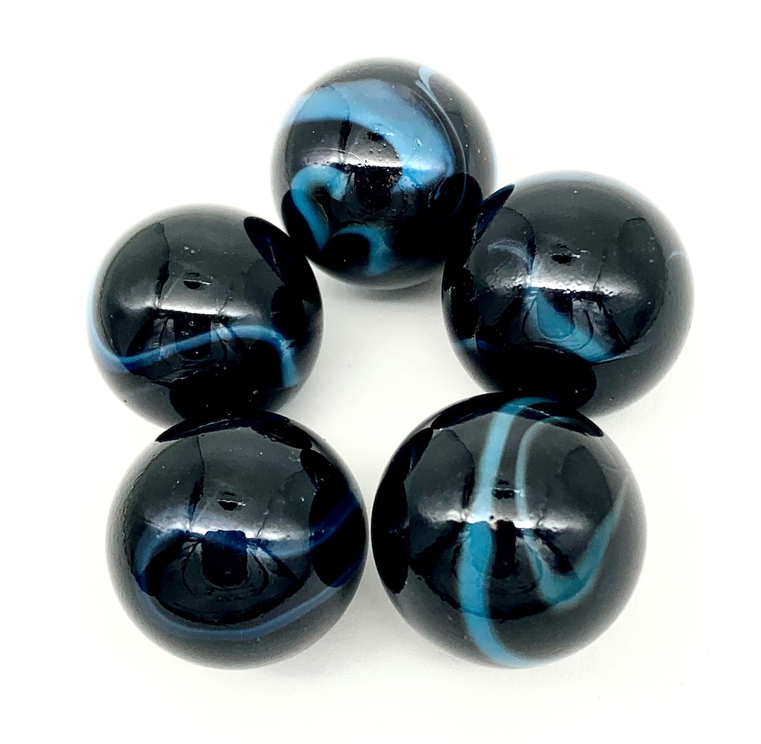 New for 2024! Samurai 22mm Glass Shooter Marbles (7/8") Pack of 5 Black ...