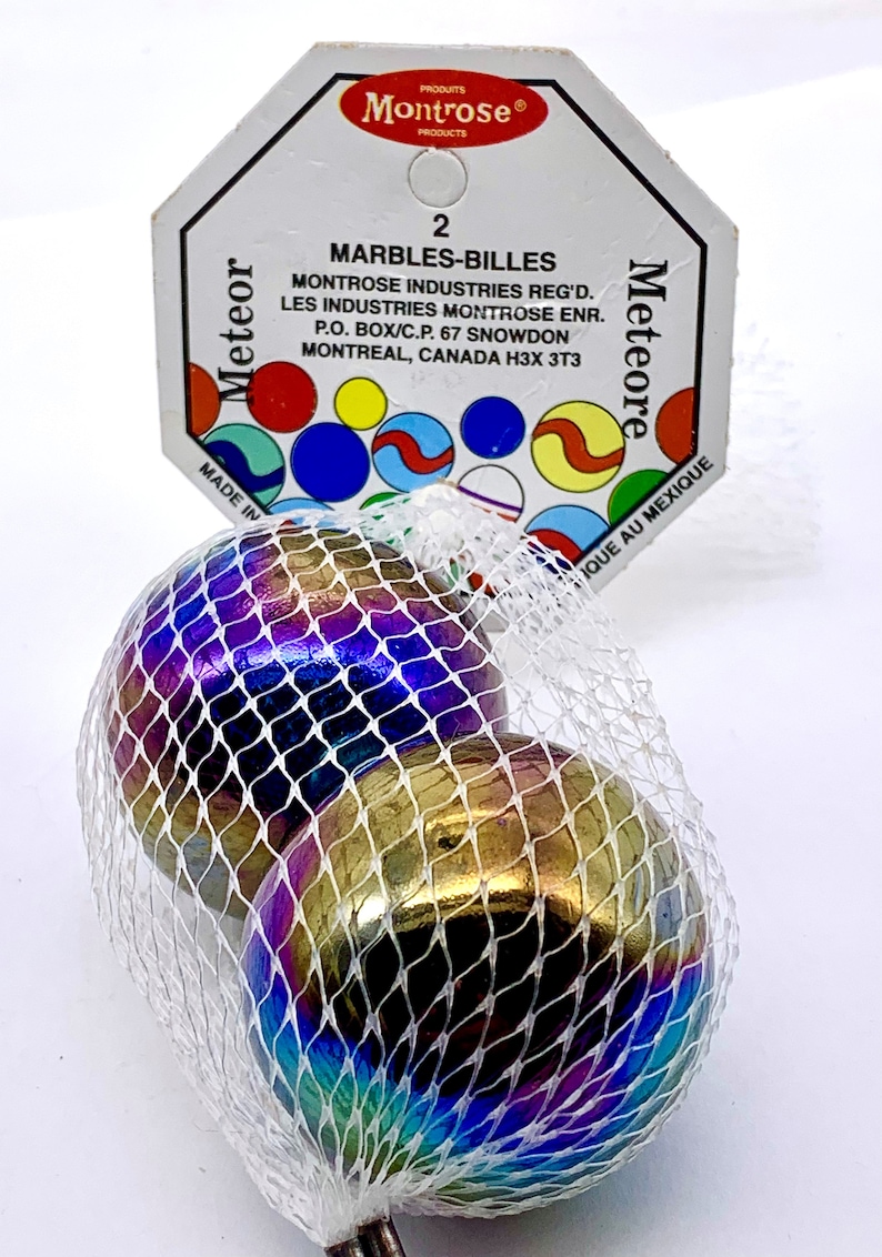 Net Bag of 2 Meteor (meteore) 42mm Mammoth Glass Mega Marbles (1.65 ...