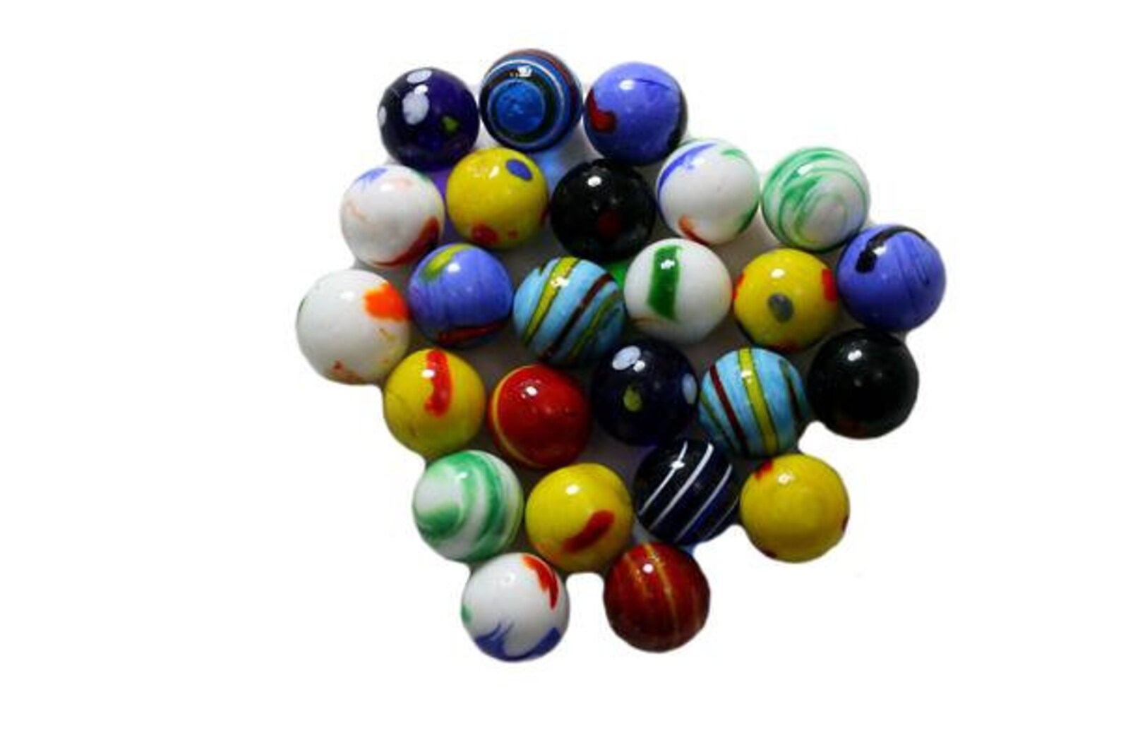 16mm "cucumber" Recycled Art Glass Player Marbles Pack of 5 (5/8th Inch ...