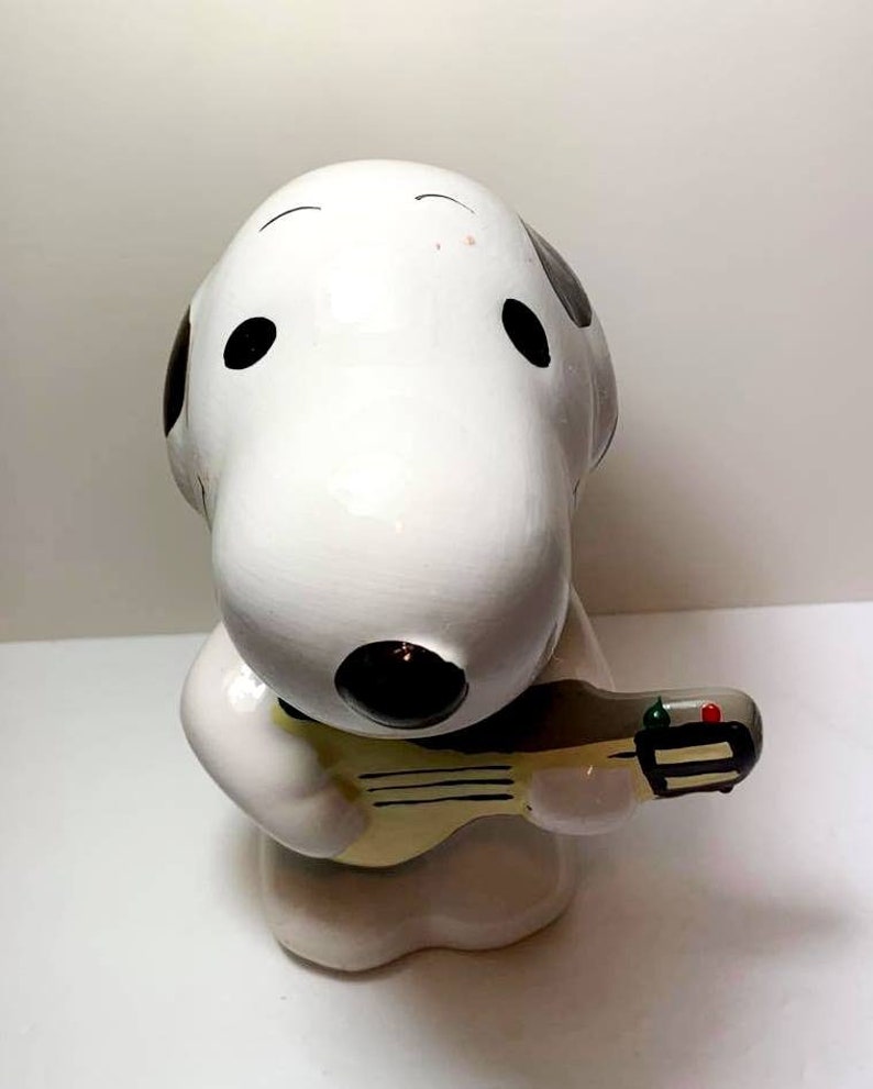 90's "marbles" Playing Banjo Ceramic Piggy Bank - Snoopy's Brother ...