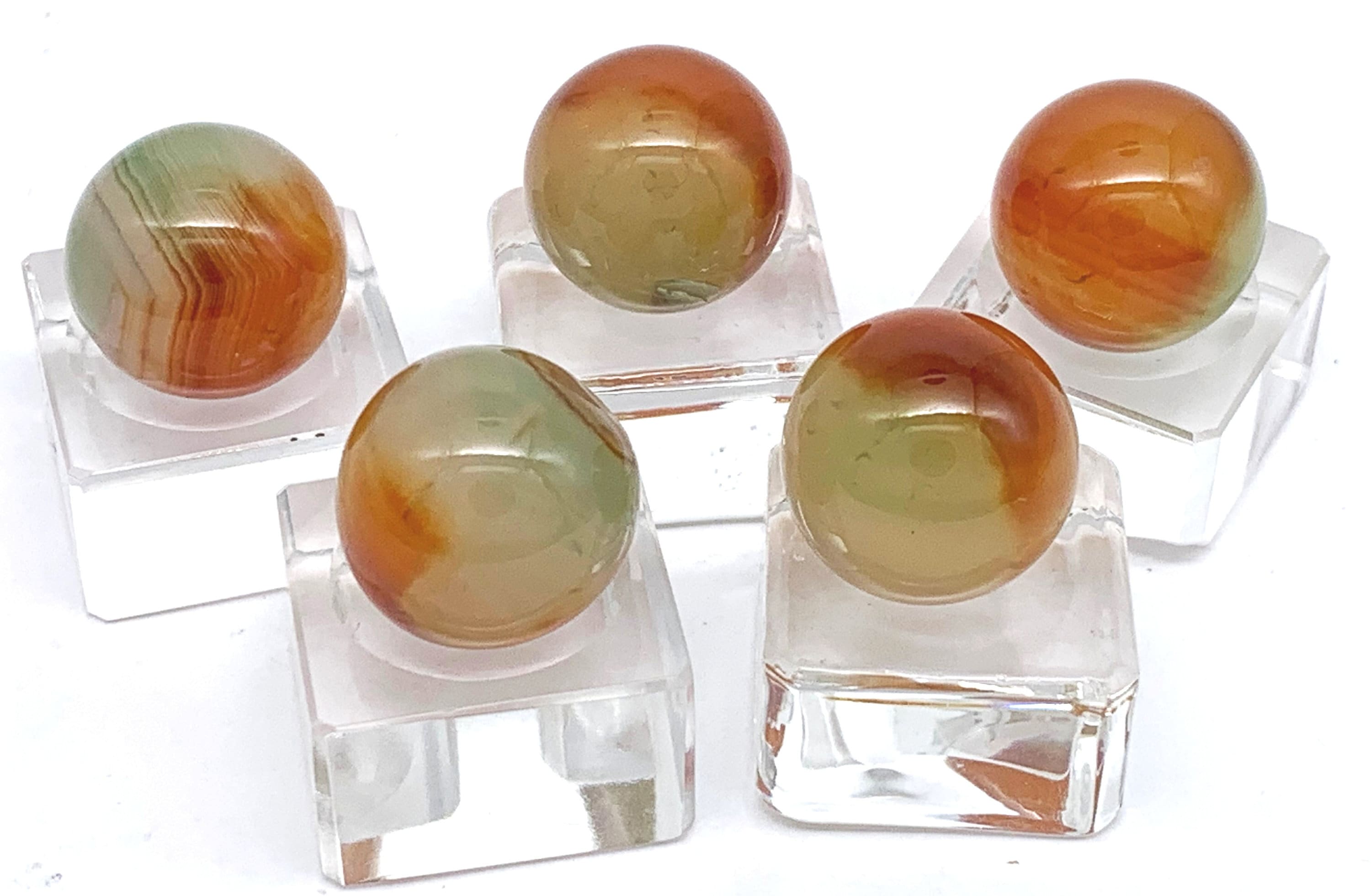 16mm Malachite Aggie Player Marbles Single or Pk of 5 (5/8") Assorted ...