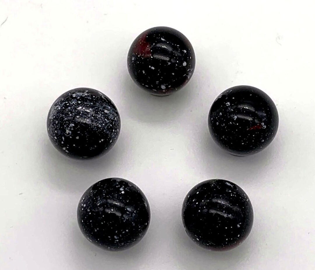 14mm "dracula" Glass Player Marbles - Pack of 5 Deep Red Base With ...