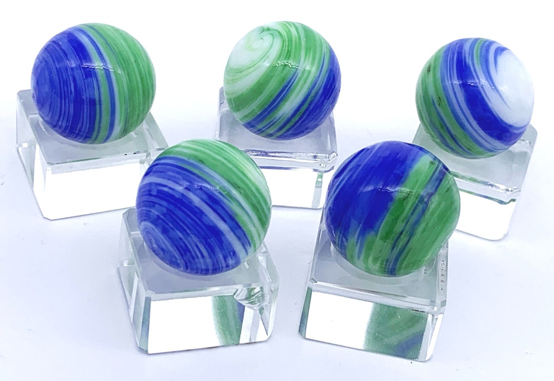 20mm Surf's up Shooter Glass Marbles Single or Pack of 5 (3/4") White W ...