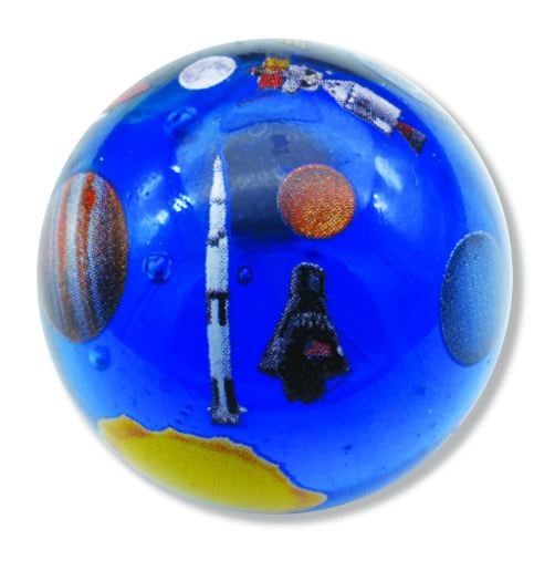35MM Solar System Marble W 9 Space Ships Mercury Gemini Saturn V Apollo ...