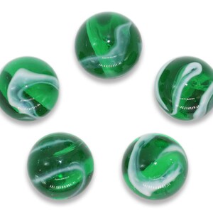 16mm Inch Enchanted Forest 5/8th" Glass Marble Players - Pack of 5 ...
