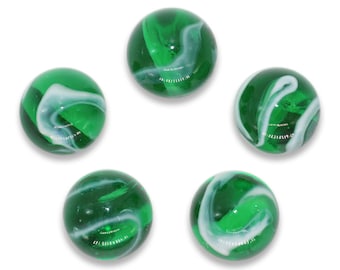 16mm Troll Glass Marble Players (5/8th") - Pack of 5 Mint Green W Brown ...