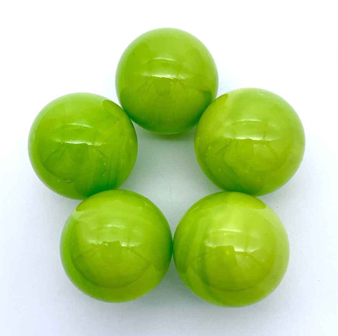 New for 2023! 19mm Lime Green Solid Opal Glass Shooter Marbles Pack of ...
