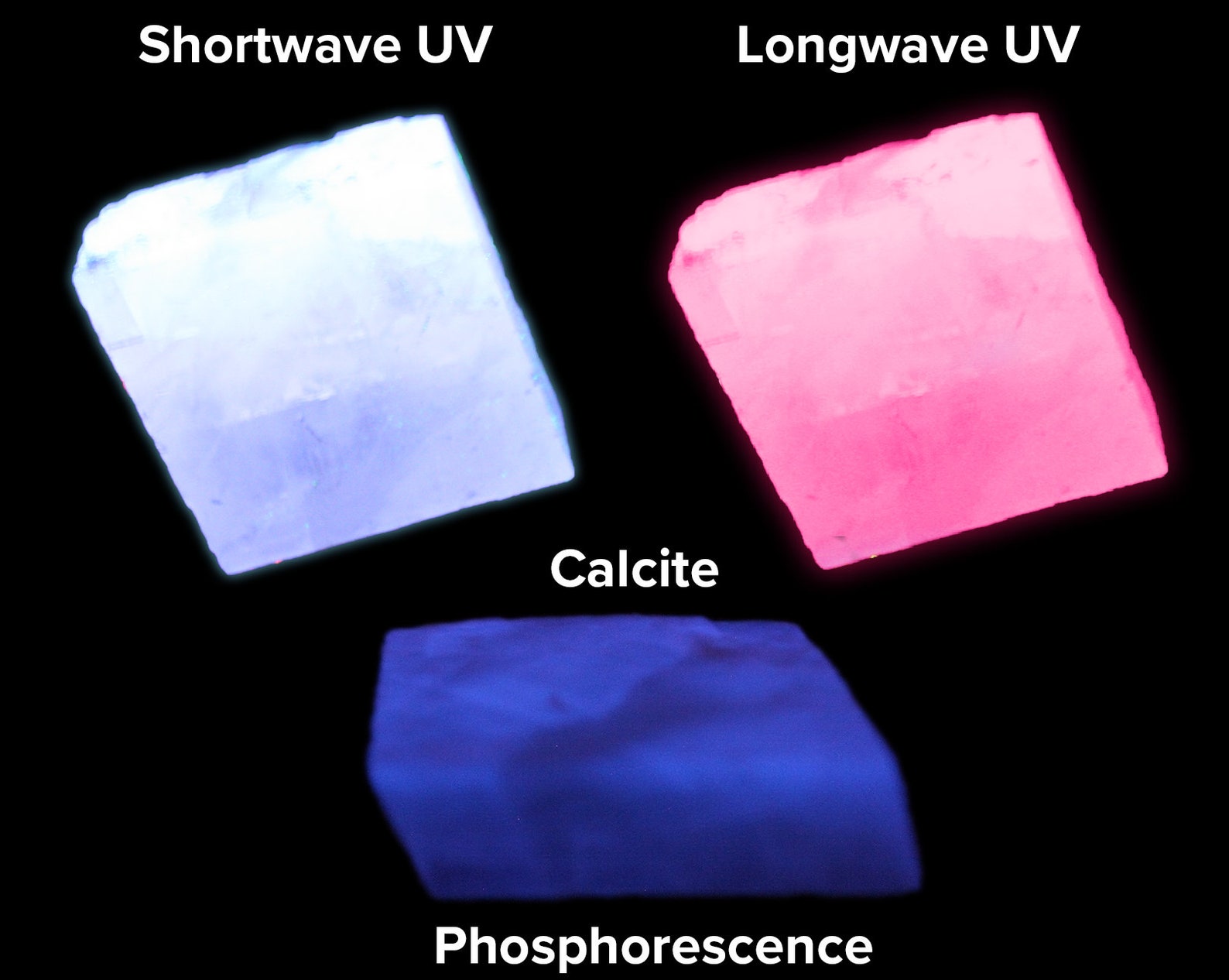 Set of 10 Medium Sized UV Short Wave Reactive Fluorescent Mineral Rock ...