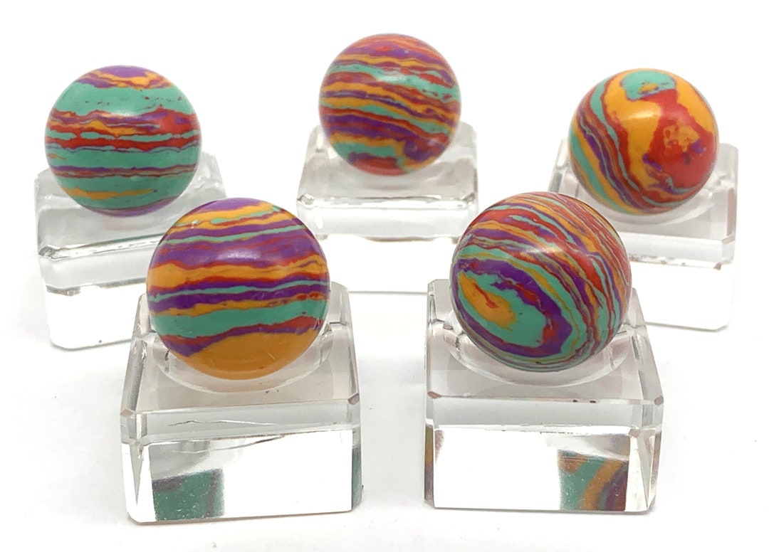 16mm Rainbow Layered Sand Game Glass Player Marbles Single or Pack of 5 ...