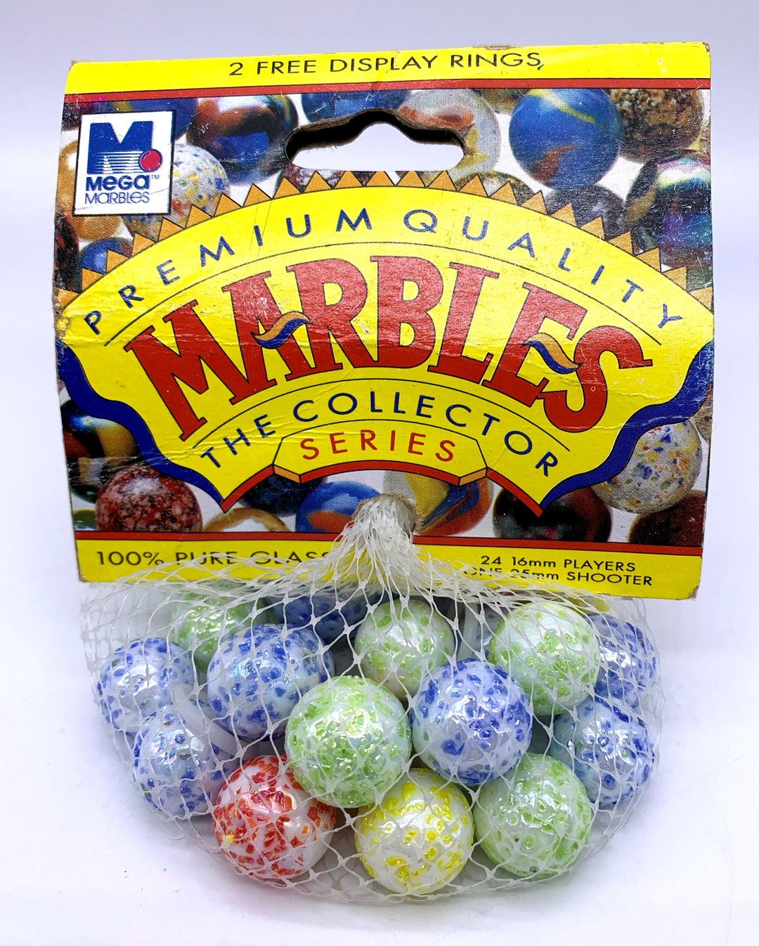 Net Bag 25 "glitter" Collector Series Yellow Label Glass Mega Marbles ...