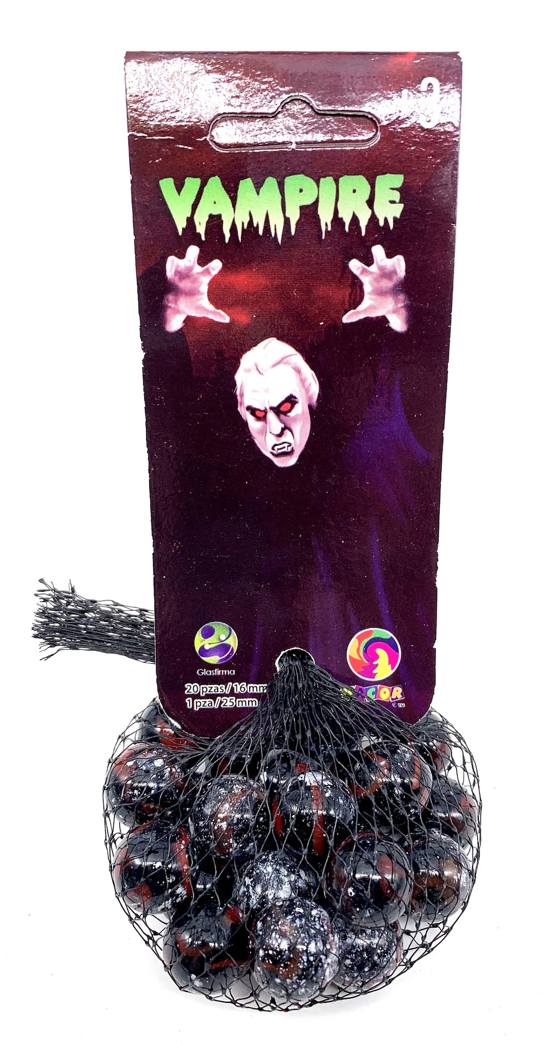 Net Bag of 21 Vampire Glass Marbles From the Netherlands Choice of 2 ...
