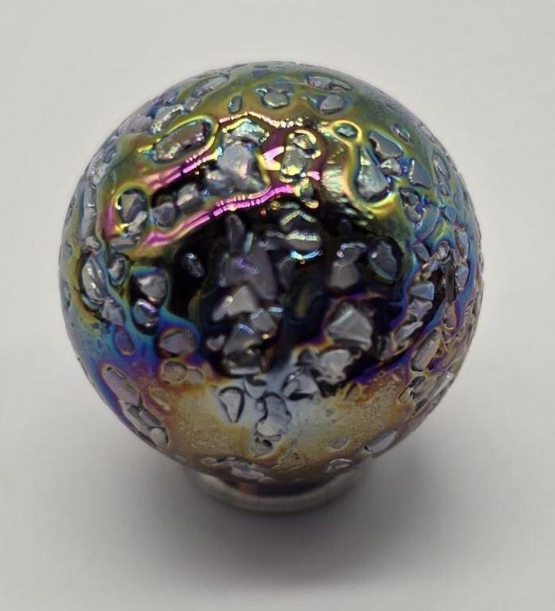 NEW FOR 2025! 22mm Snowball Marble ~7/8" Dark Iridized Frit Speckled ...