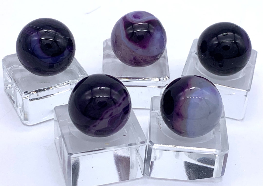 16mm Purple Lace Agate Stone Game Player Marbles Mineral Single or Pk ...
